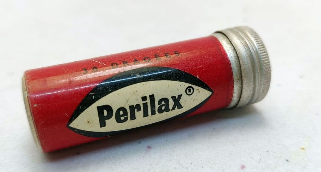 Perilax. Nordisk Droge & Kemikalieforretning AS København. Med indhold ...