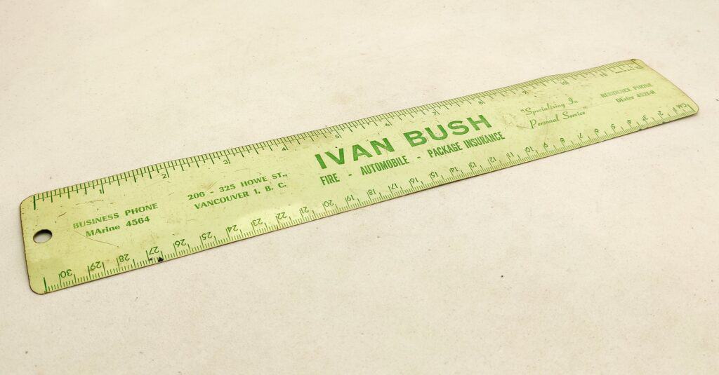 Reklamelineal i metal. USA. Ivan Bush. Fire - Automobile - Package ...