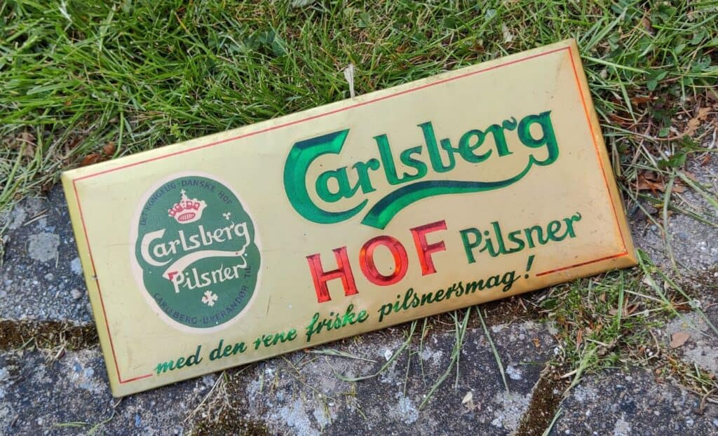 Carlsberg HOF Pilsner Celluloid blikskilt - Finurlium